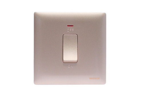 Windsor Innova Gold 1 Gang Double Pole Switch with Neon Indicator 2A ...