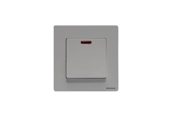 Windsor L&L Range Brushed White 2A 1 Gang Double Pole Switch with Neon ...